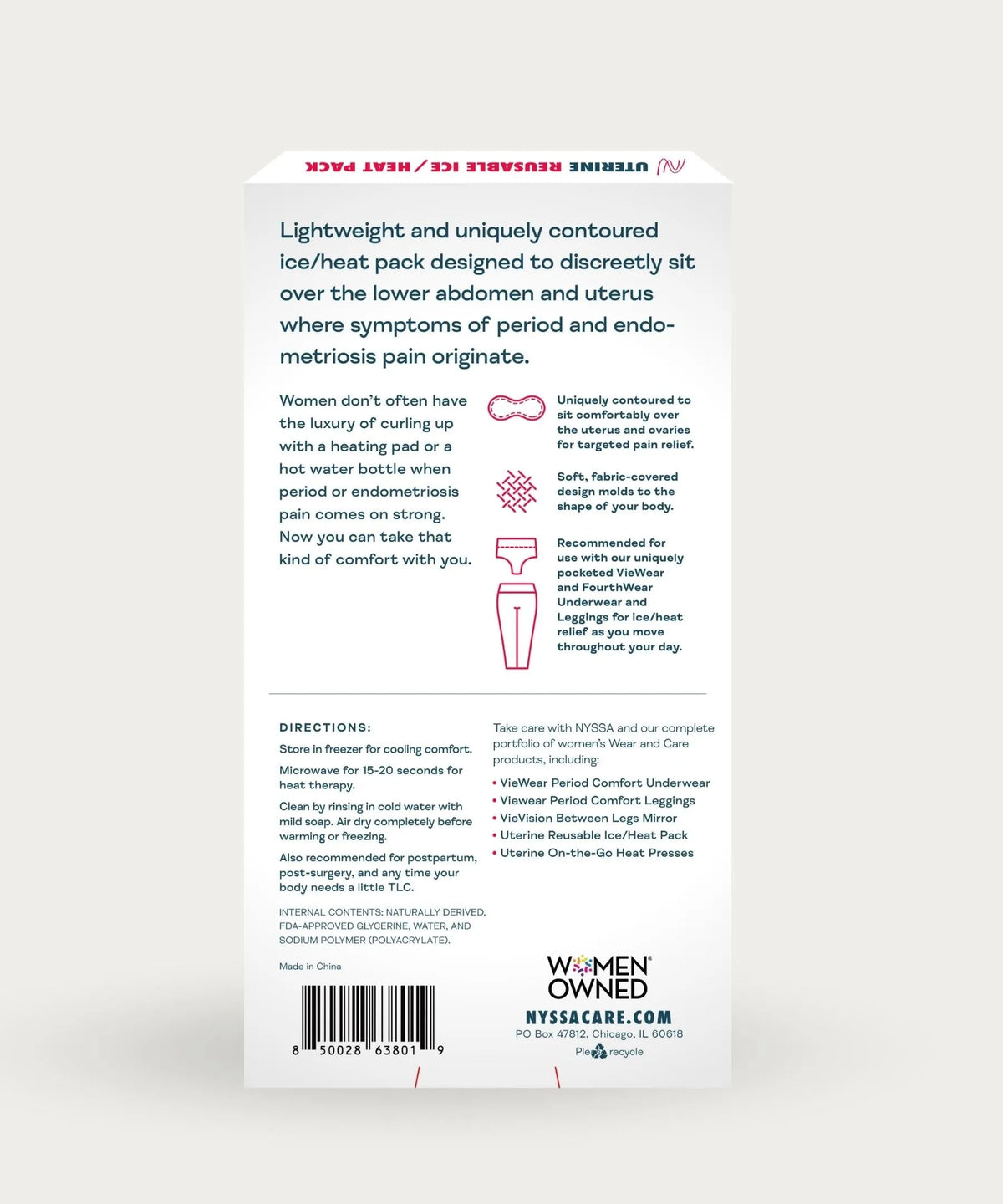 Uterine Reusable Ice/Heat Pack for Period & Postpartum Pain – Nyssa